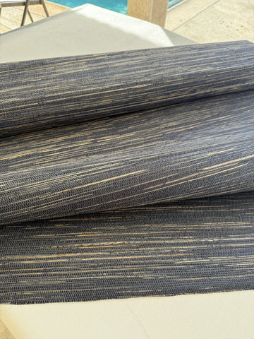 Natural Hemp Grasscloth dark graphite blue Wallpaper dark blue 41069 ...