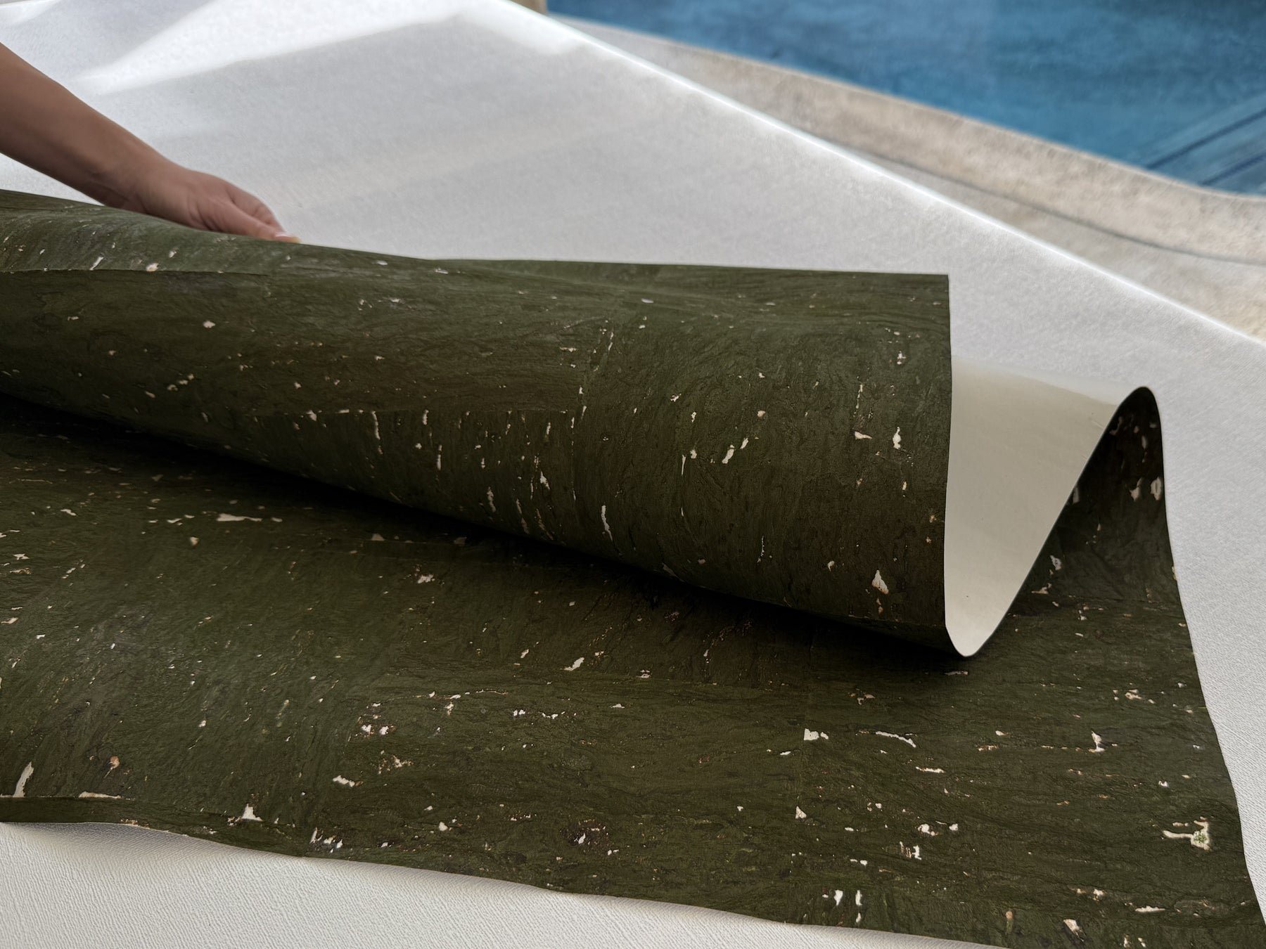 Deep Olive green Natural Cork Wallcovering – Handcrafted in Deep Fores ...