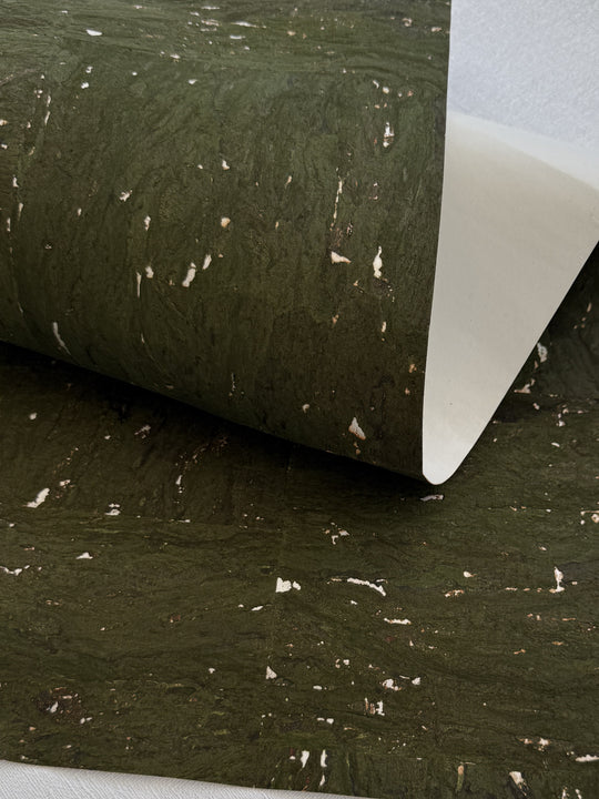 Deep Olive green Natural Cork Wallcovering – Handcrafted in Deep Fores ...