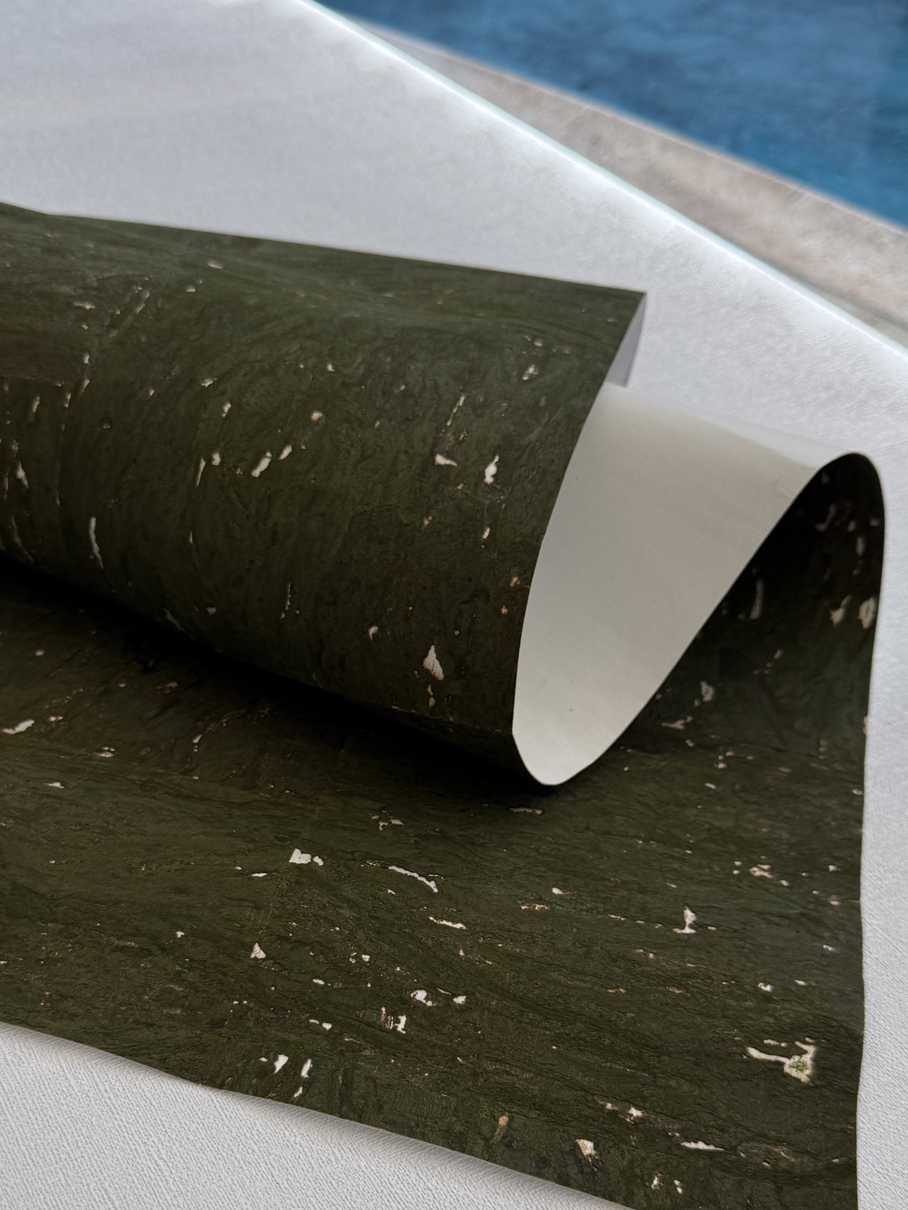 Deep Olive green Natural Cork Wallcovering – Handcrafted in Deep Fores ...