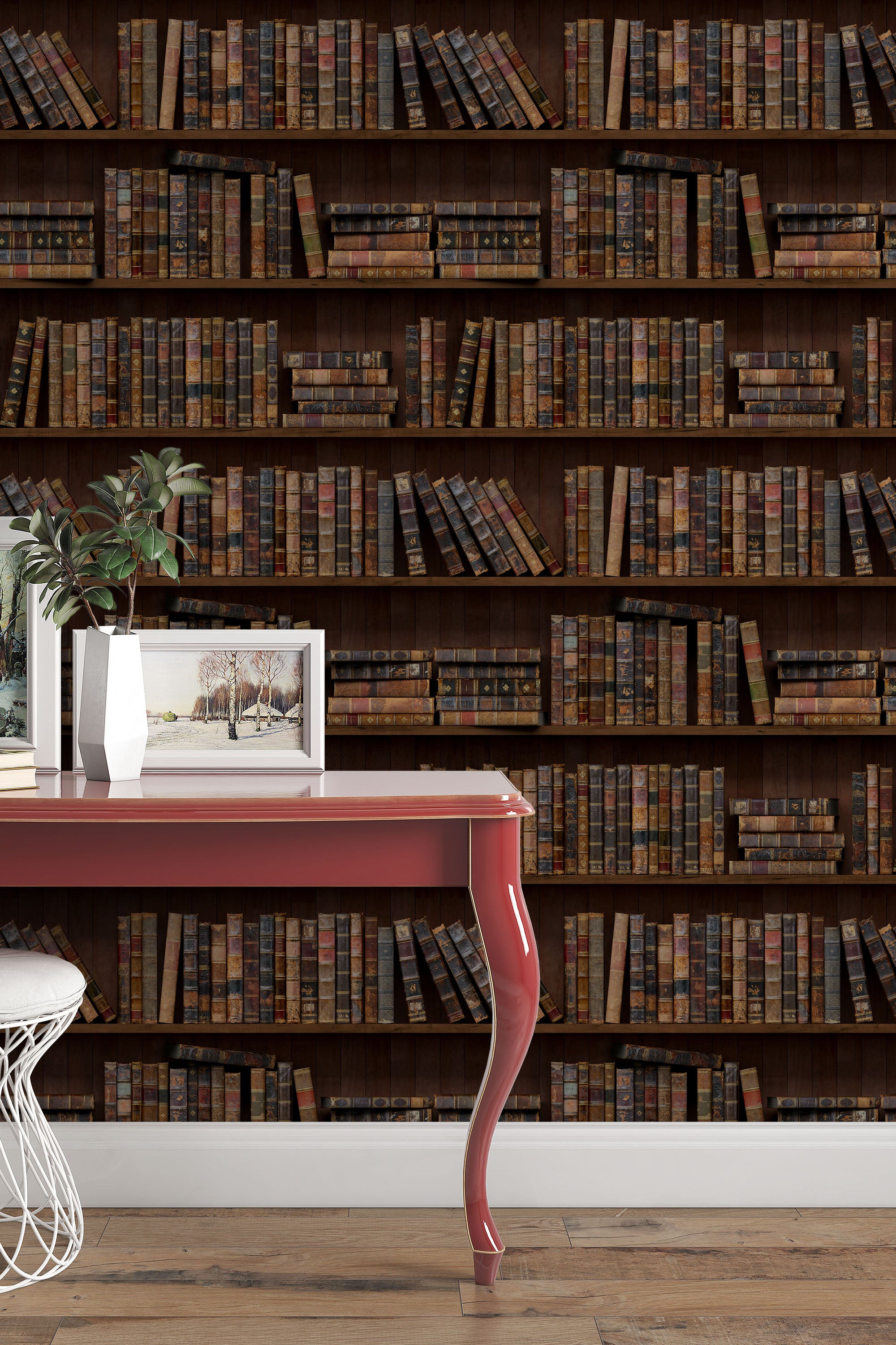EXCLUSIVE - The Bookshelves wallpaper - Peel & Stick and Traditional ...