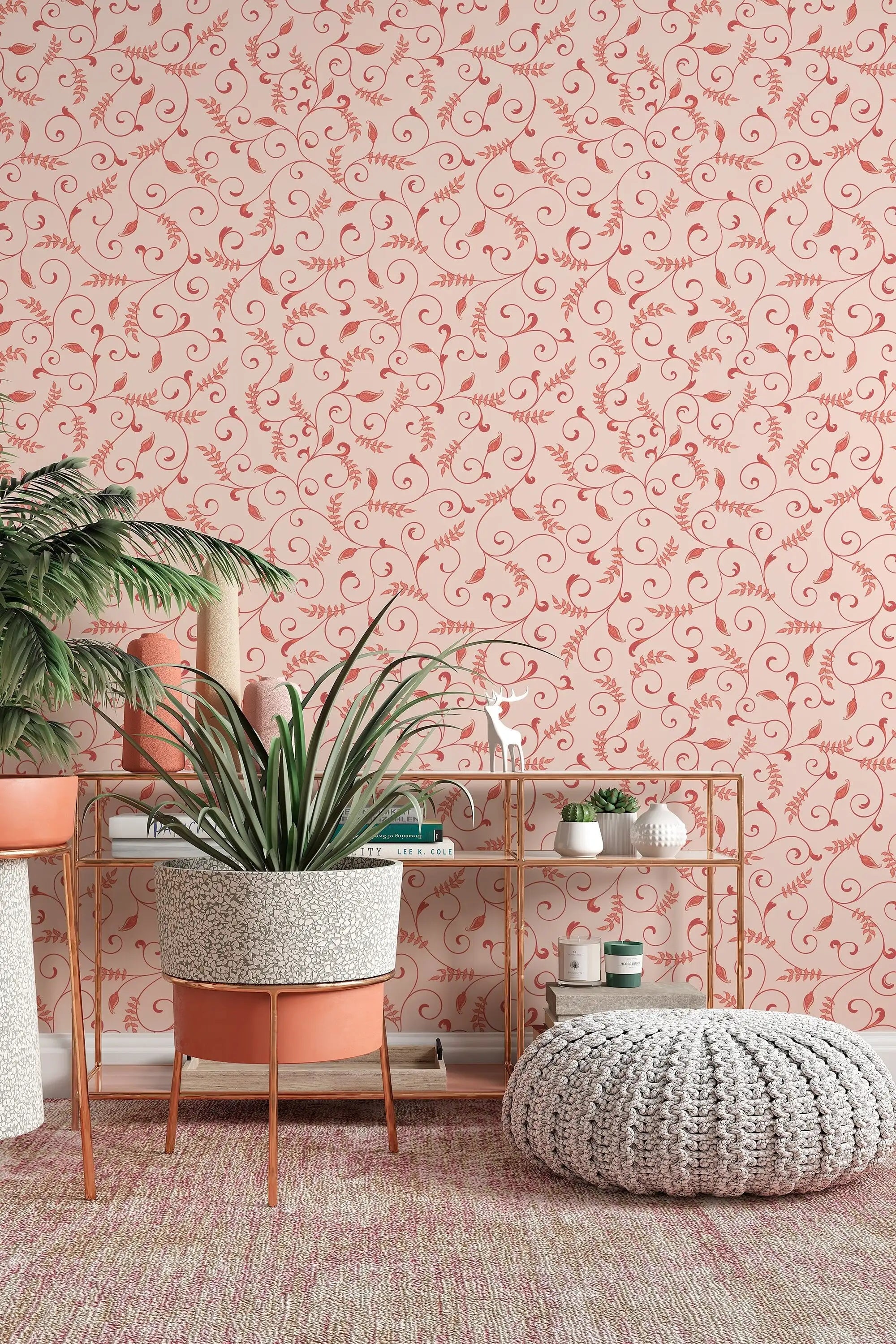 Floral ornament wall decor design wallpaper #3132 – California Wallpaper