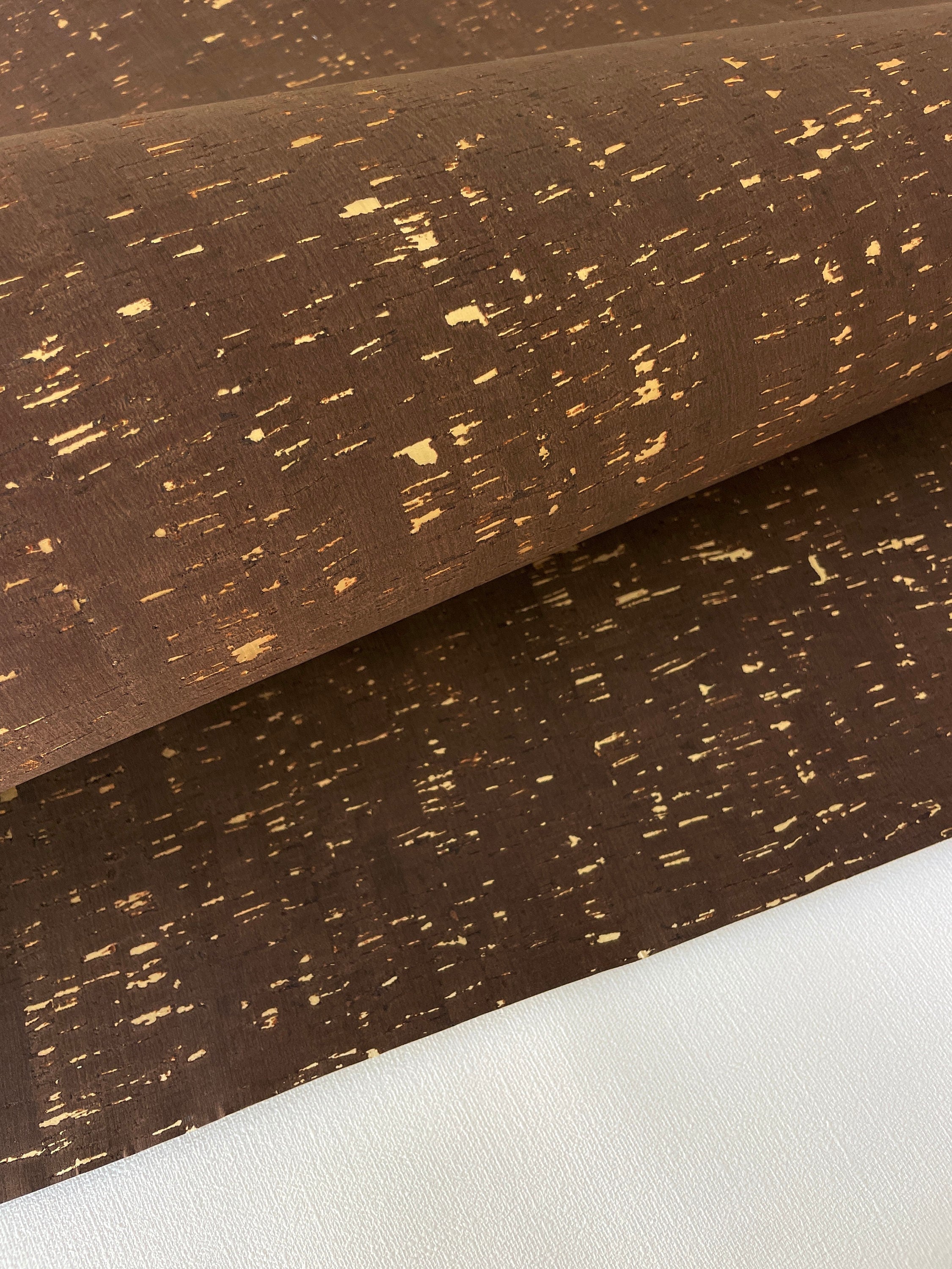 Natural Real Cork wallpaper brown with gold Grasscloth 48356 ...