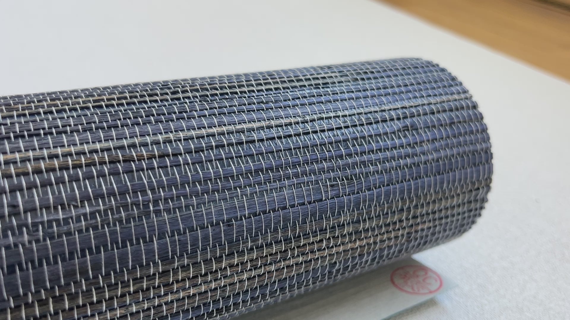 Natural Hemp Grasscloth dark graphite blue Wallpaper painted in matte ...