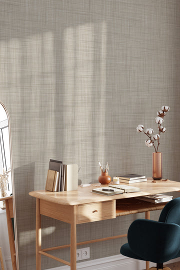 Beige Linen textured wallpaper 3401 – California Wallpaper