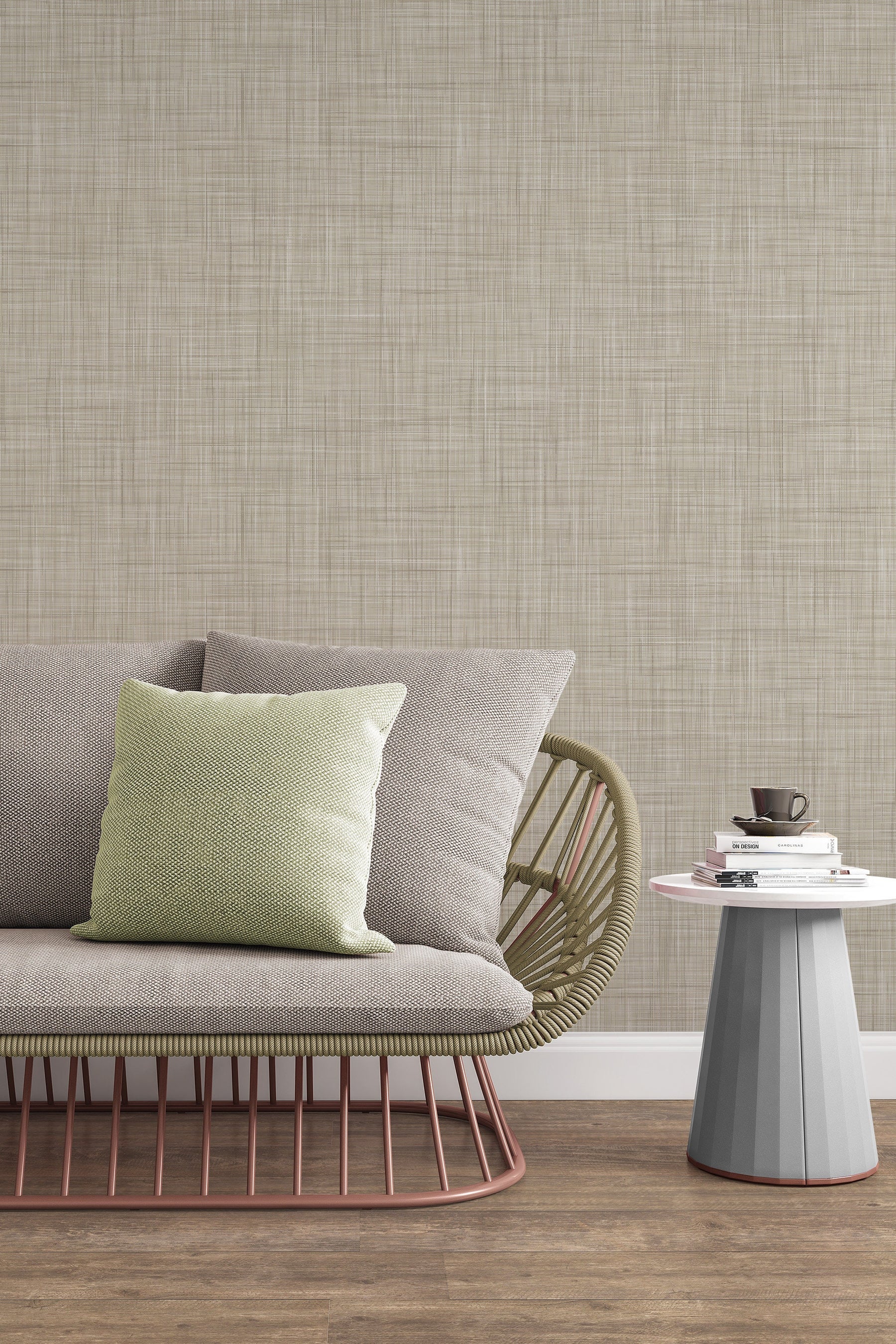 Beige Linen textured wallpaper 3401 – California Wallpaper