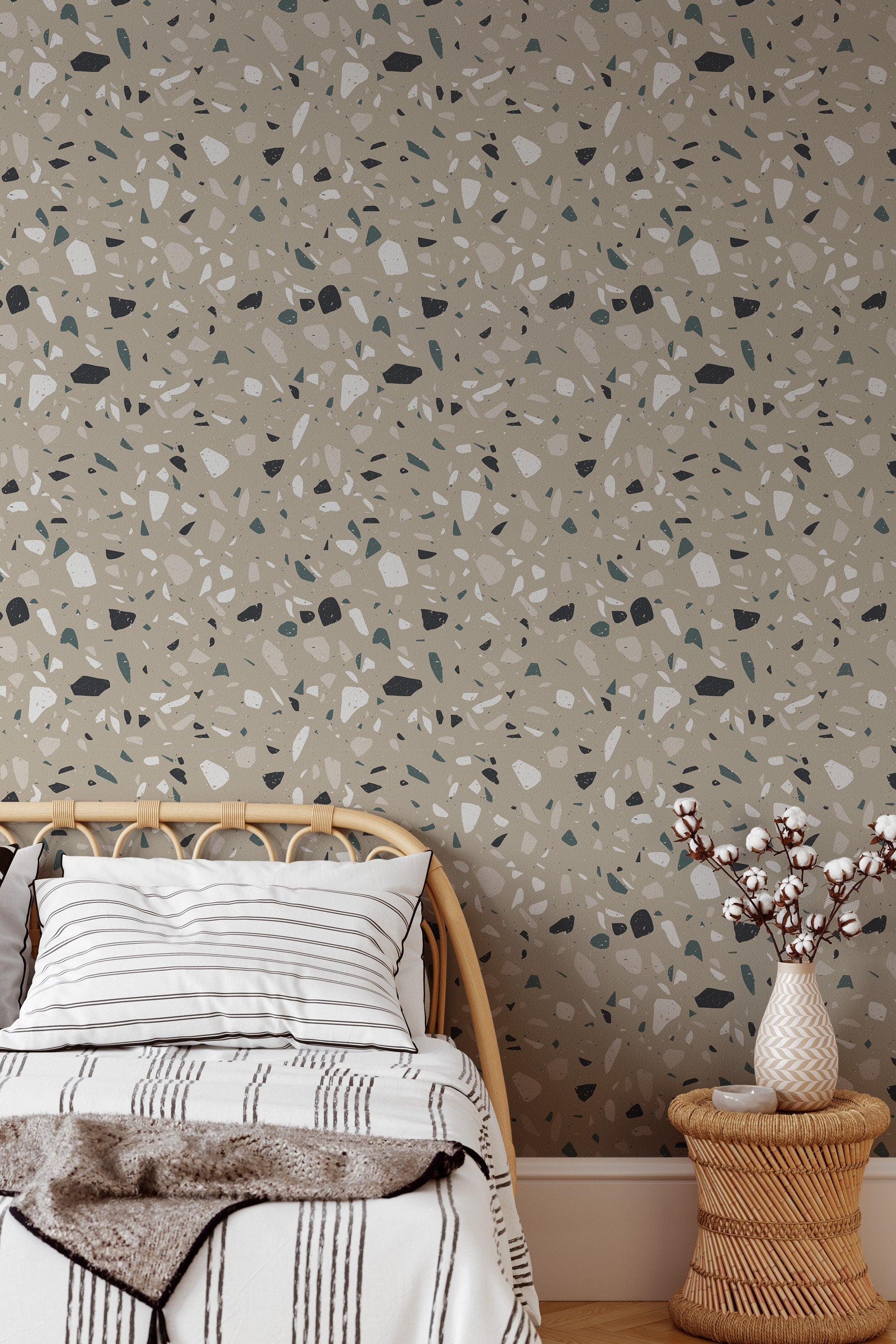 Terrazzo tan background wallpaper - Neutral Minimalist Abstract design ...