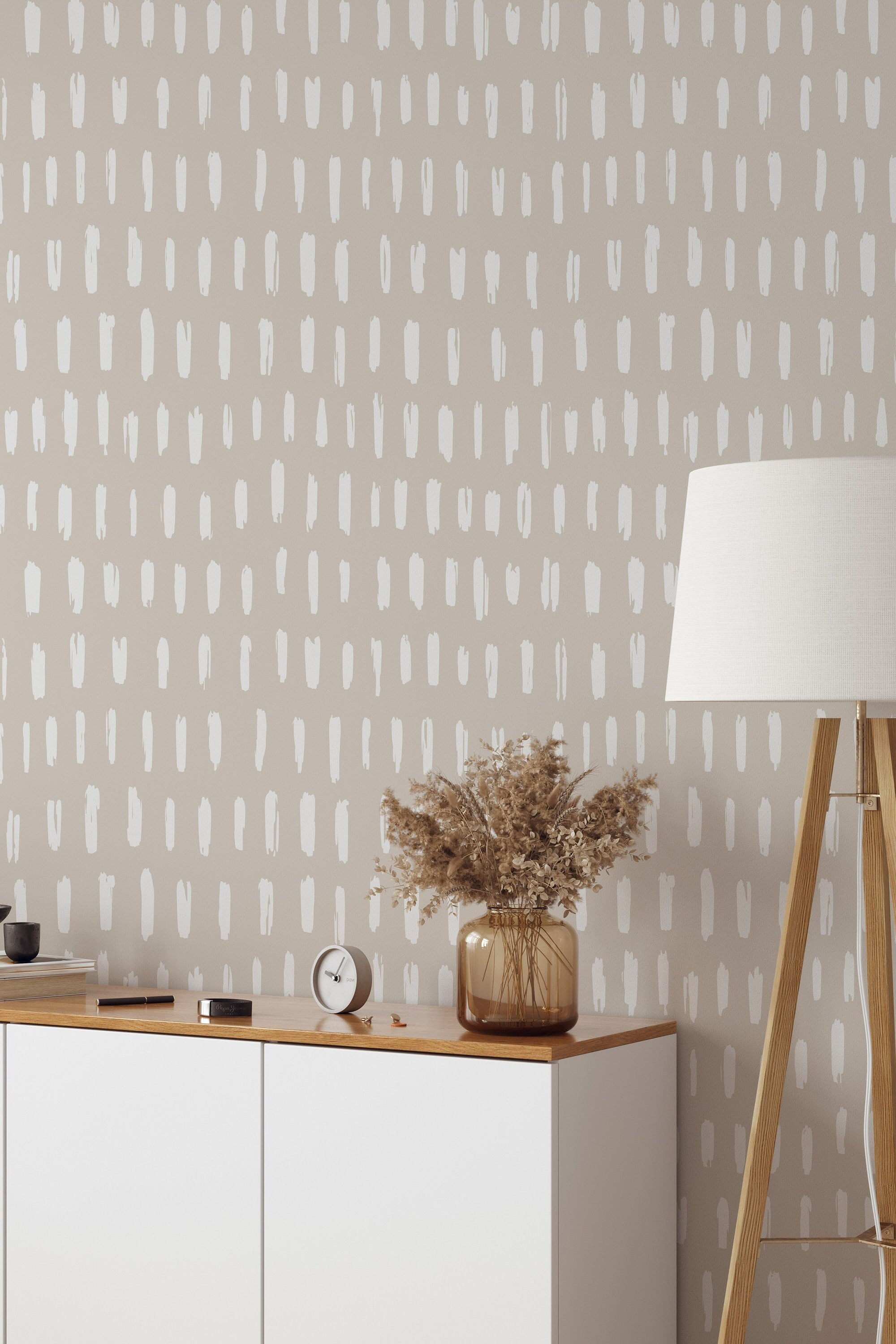 Removable and Renter friendly wallpaper, abstract strips - Peel and st ...