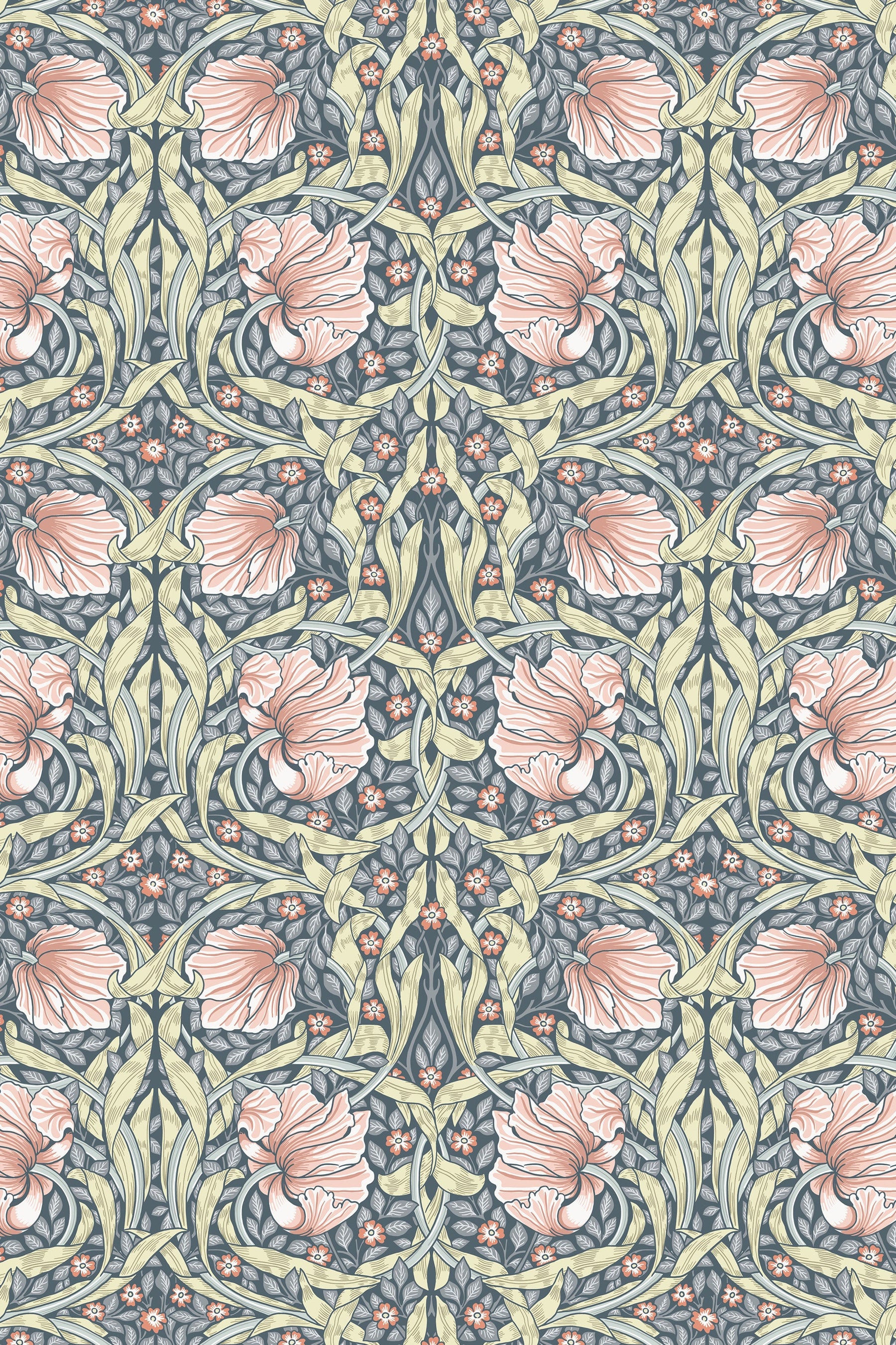 William Morris light pink flowers - Peel and Stick - Traditional Wallp ...