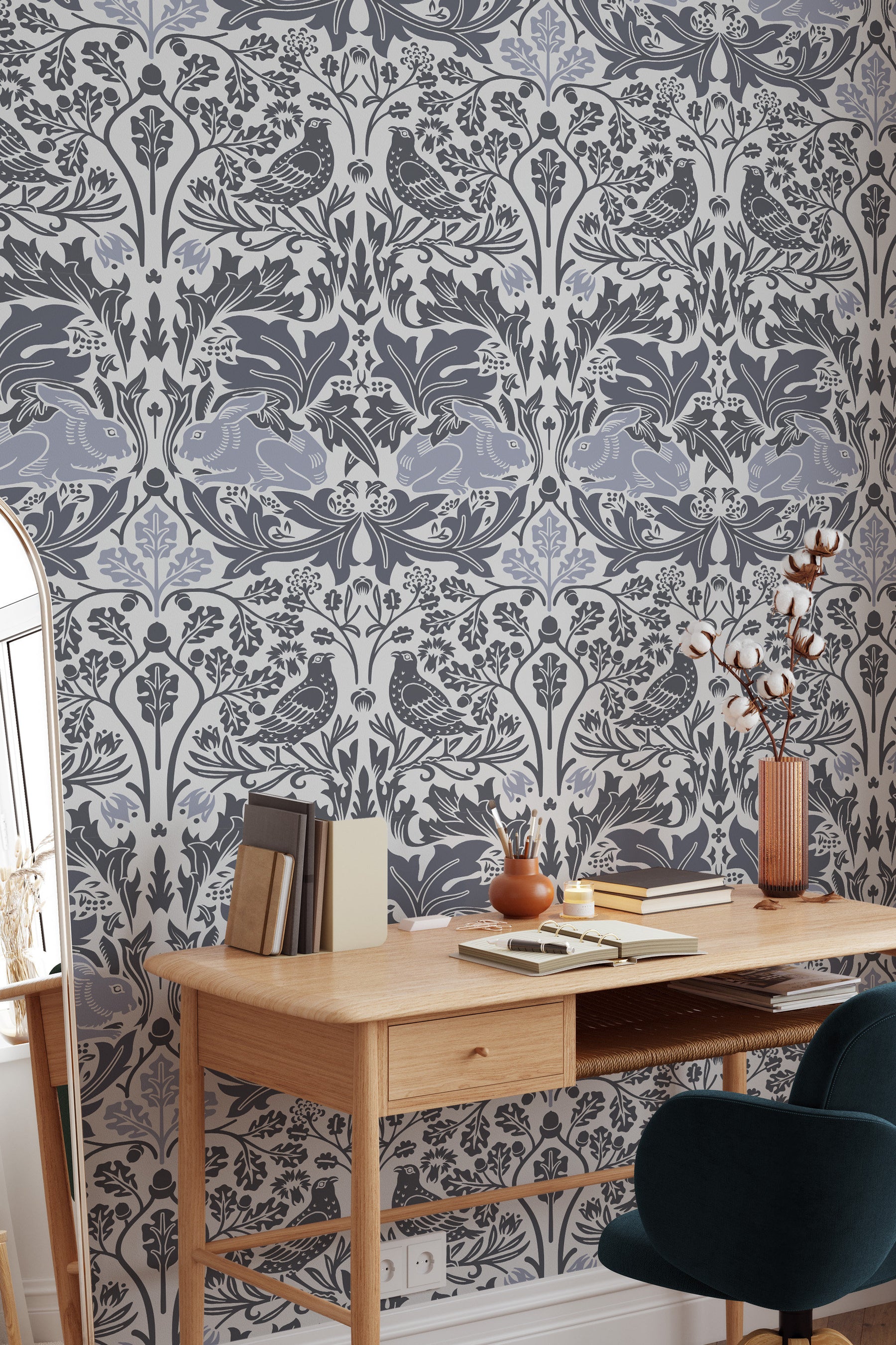 Rabbits and Birds wallpaper, William Morris wallpaper, traditional Wal ...