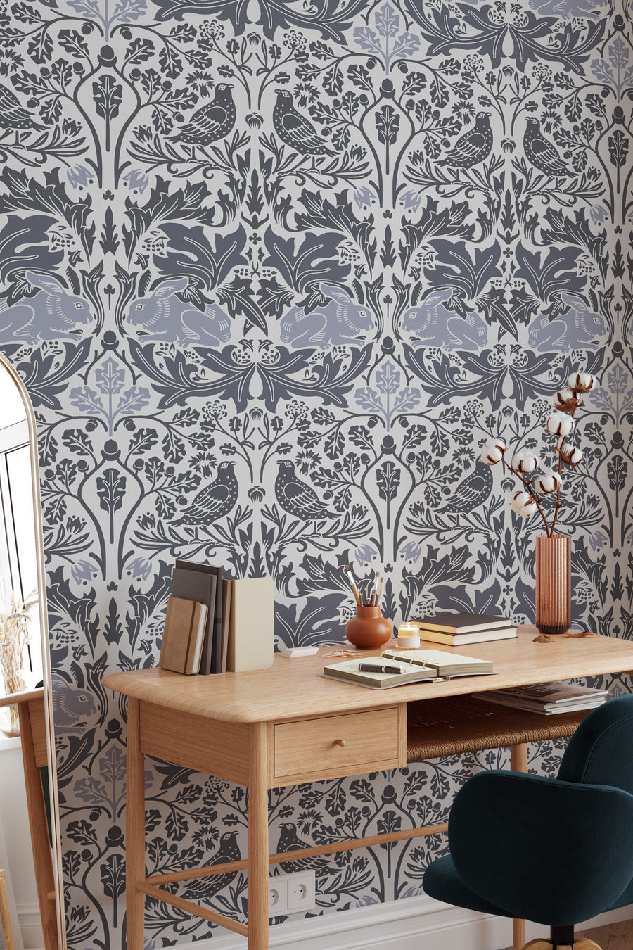 Rabbits and Birds wallpaper, William Morris wallpaper, traditional Wal ...