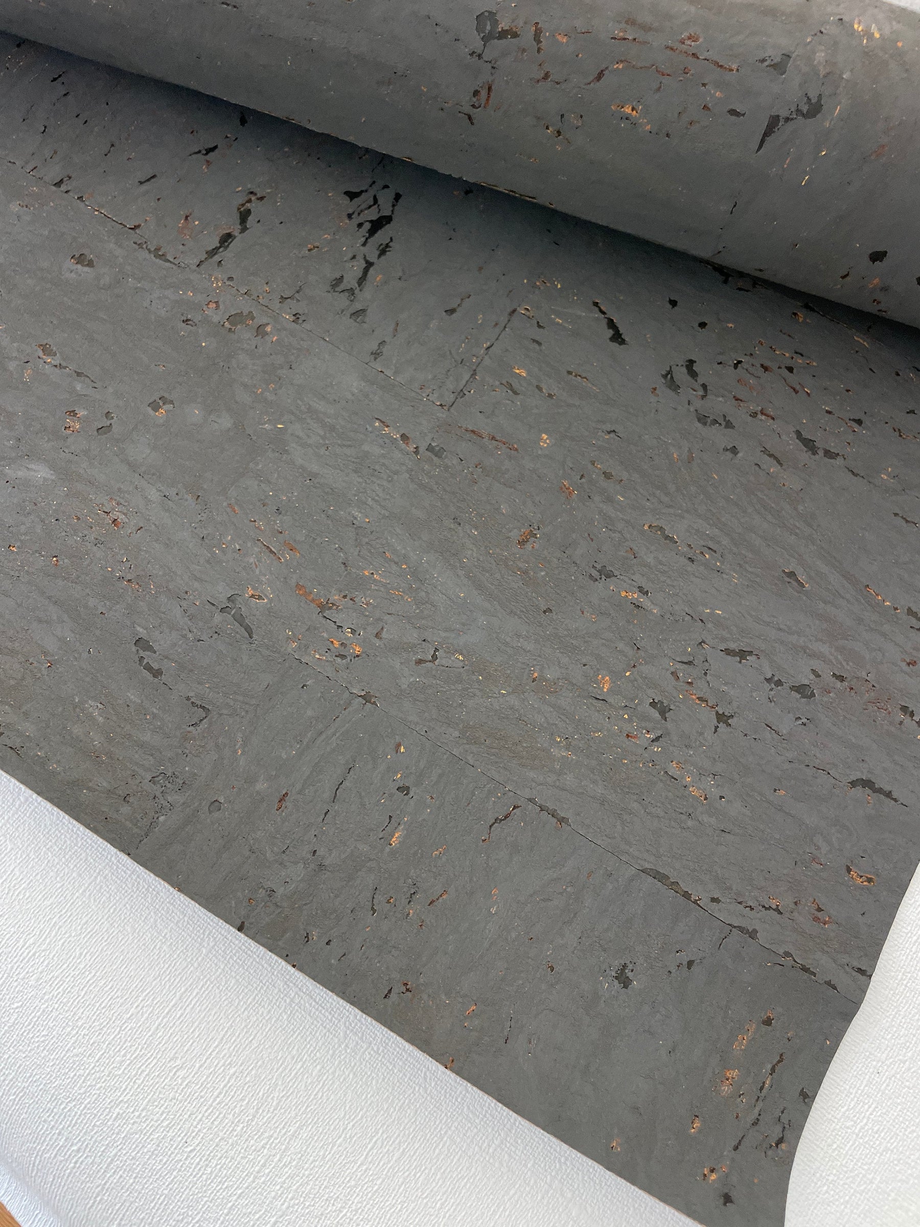 Natural Cork wallpaper dark gray wallpaper, the deep color with gold s ...